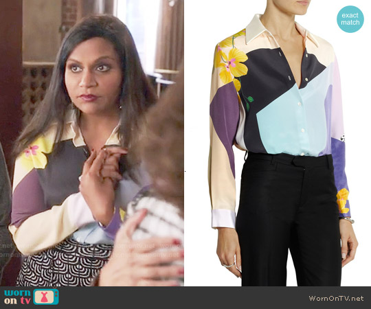 WornOnTV: Mindy’s colorblock and floral print blouse on The Mindy ...