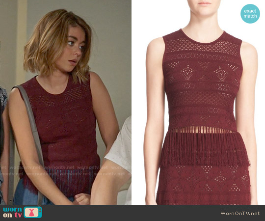 WornOnTV: Haley’s red fringed top and flare jeans on Modern Family ...