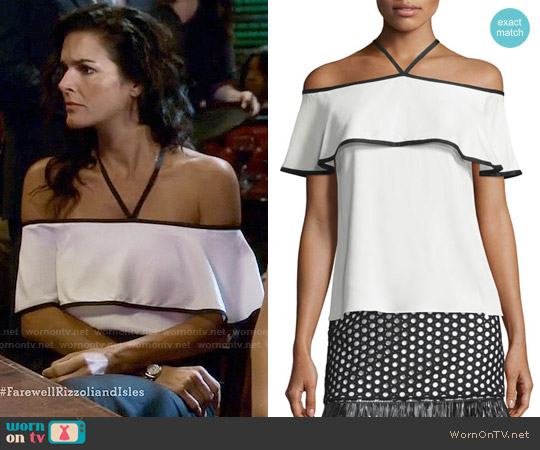 WornOnTV: Jane’s white off-shoulder halter top on Rizzoli and Isles ...
