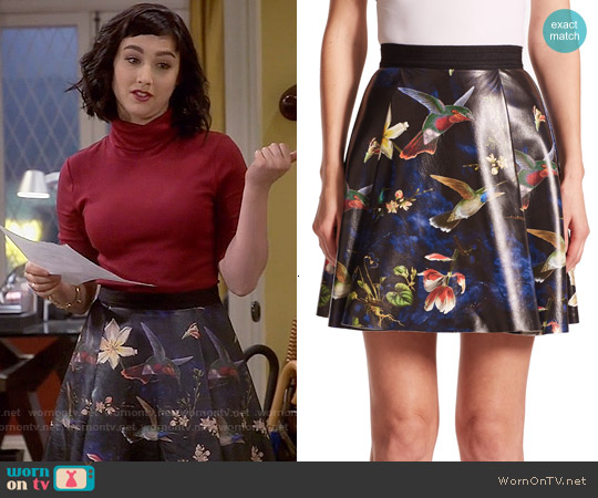 WornOnTV: Mandy’s floral leather skirt and red top on Last Man Standing ...