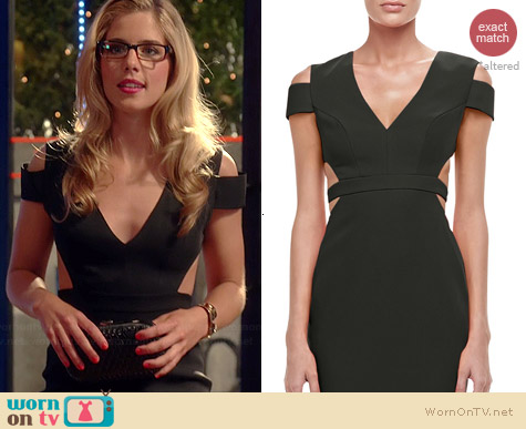 WornOnTV: Felicity’s black shoulder cutout mini dress on The Flash ...