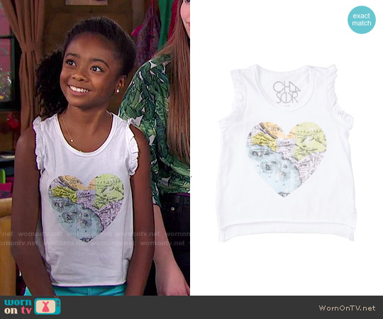WornOnTV: Zuri’s heart map top on Bunk’d | Skai Jackson | Clothes and ...