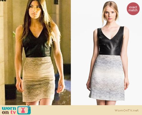 WornOnTV: Debra’s leather v-neck dress with printed skirt on Dexter ...