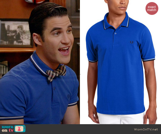 WornOnTV: Blaine’s blue polo shirt with white trim and checked bow tie on Glee | Darren Criss ...