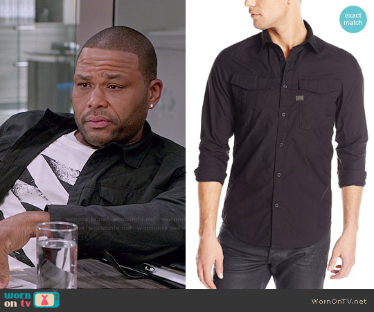 WornOnTV: Andre’s black and white graphic tee and black shirt on Black ...