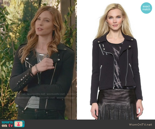 WornOnTV: Valerie’s black moto jacket with lace-up sleeves on The ...