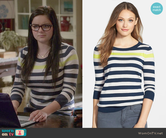 WornOnTV: Alex’s navy and neon yellow striped sweater on Modern Family ...