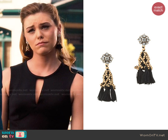WornOnTV: AnnaBeth’s black keyhole dress and tassel earrings on Hart of ...