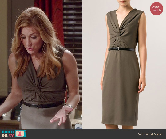 WornOnTV: Maura’s olive green twist front dress on Rizzoli and Isles ...