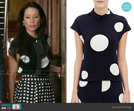 Wornontv Joans Polka Dot Top And Checked Skirt On Elementary Lucy