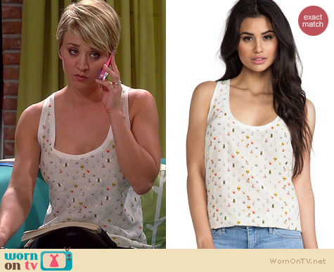 WornOnTV: Penny’s white bug print tank top on The Big Bang Theory ...