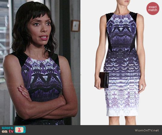 WornOnTV: Camille’s grey ombre graphic printed dress on Bones | Tamara ...