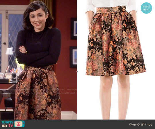 WornOnTV: Mandy’s orange floral skirt and black turtleneck on Last Man ...