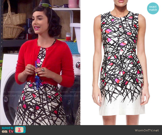 WornOnTV: Mandy’s black, white and pink abstract printed dress on Last ...