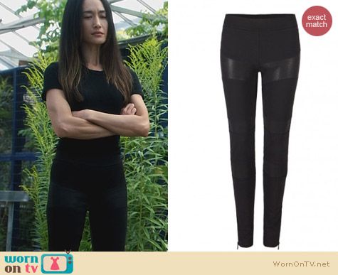 WornOnTV: Nikita’s black leather panelled leggings on Nikita | Maggie Q ...