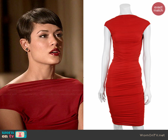 WornOnTV: Anika’s red dress, grey satin sleeve trench coat and ...