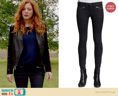 WornOnTV: Julia’s black leather jacket with zip sleeves on Under the ...