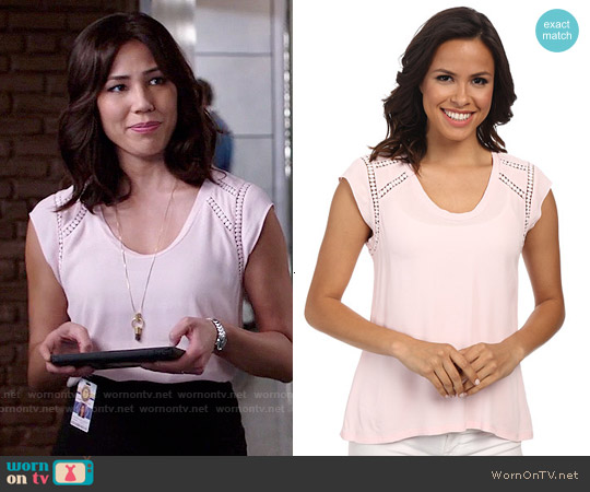 WornOnTV: Angela’s pink eyelet top on Bones | Michaela Conlin | Clothes and Wardrobe from TV