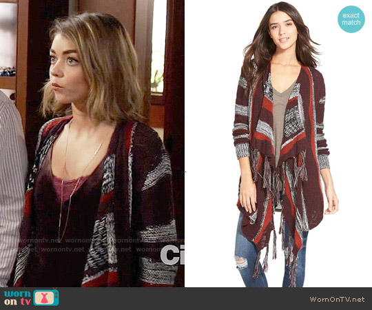 WornOnTV: Haley’s burgundy velvet top and striped oversized cardigan on ...