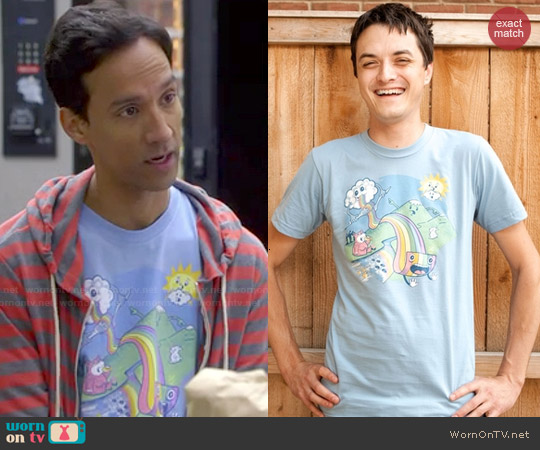 WornOnTV: Abed’s rainbow graphic tee and orange striped hoodie on ...