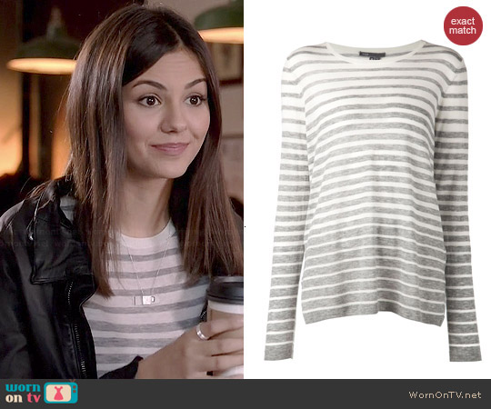 WornOnTV: Lindy’s grey striped sweater on Eye Candy | Victoria Justice ...