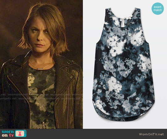 WornOnTV: Thea’s dark floral top and leather jacket on Arrow | Willa ...
